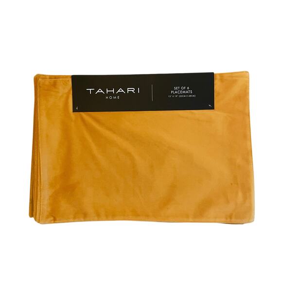 Tahari | Dining | Tahari Golden Yellow Velvet Velour Placemats 3x19 Set ...